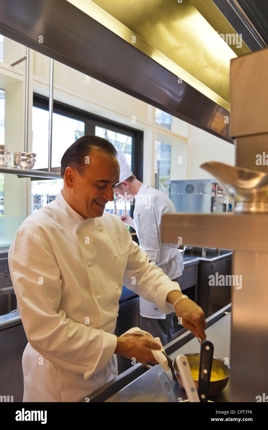 Jean Georges Restaurant N.Y City, The Chef, concentrated on his work ...