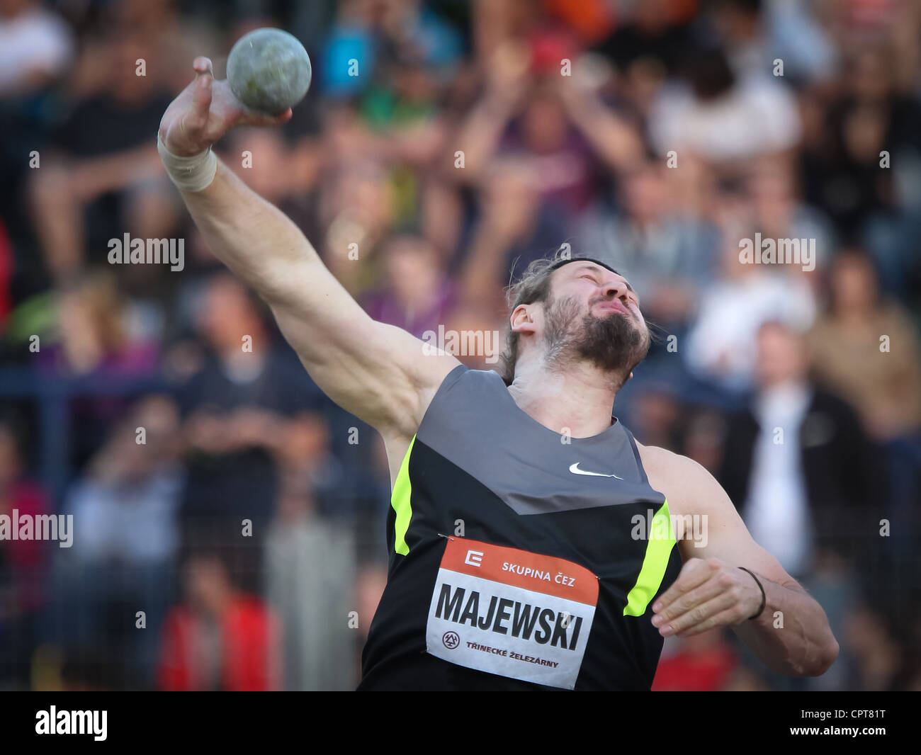 Polish athlete Tomasz Majewski pictured during Golden Spike Athletic ...