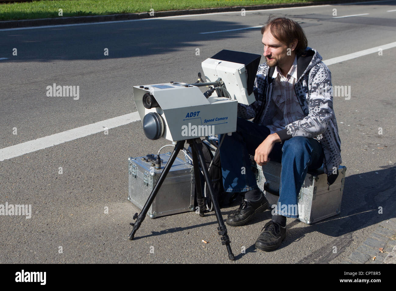 Speed camera, limit, measuring, radar, Ostrava, Czech Republic May 21 ...