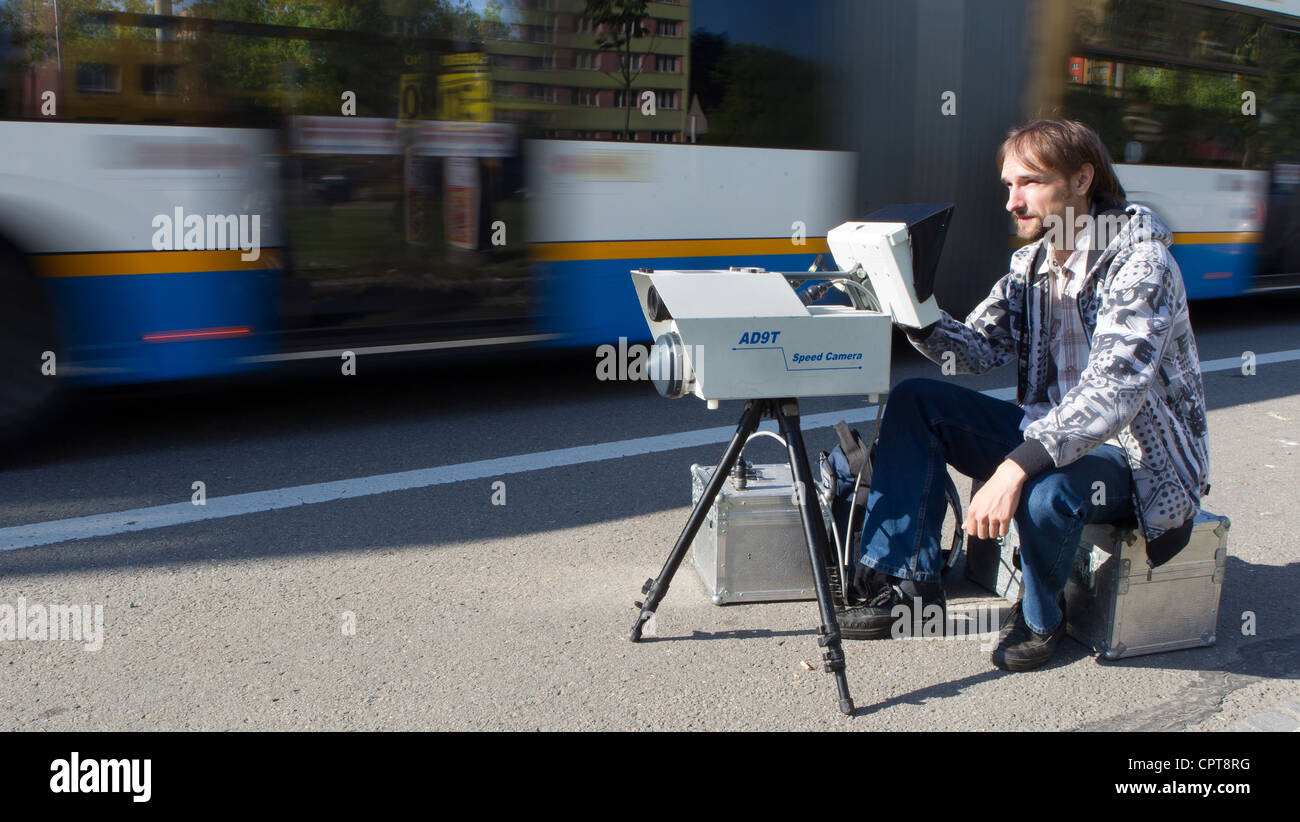 Speed camera, limit, measuring, radar, Ostrava, Czech Republic May 21 ...