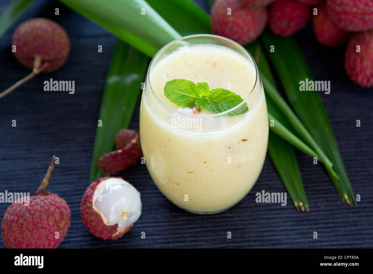 Lychee,Pineapple and coconut smoothie Stock Photo - Alamy