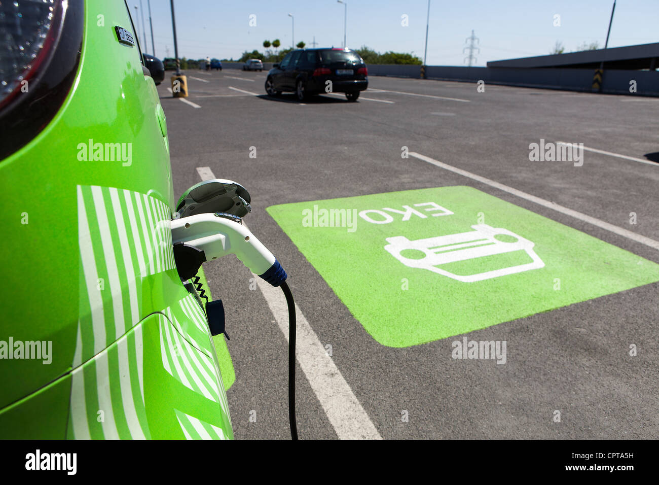 Charging ecletromobile Peugeot Full Ellectric in Prague Czech Republic ...