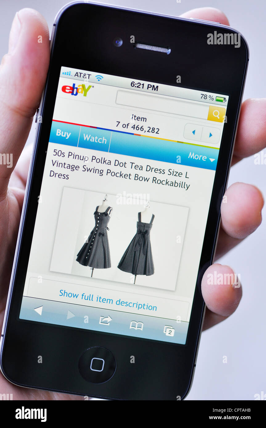 iPhone - eBay shopping Stock Photo - Alamy