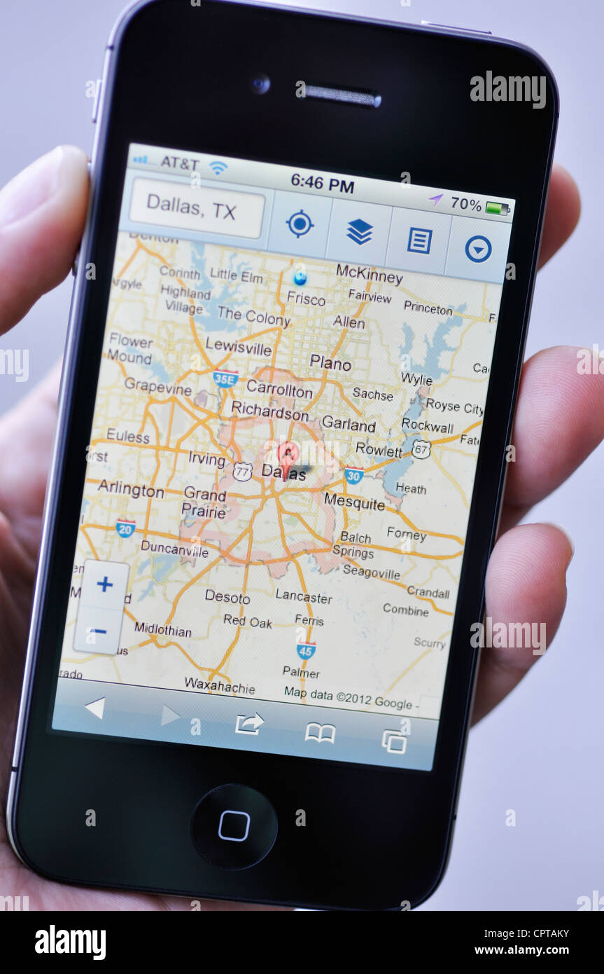iPhone - Dallas map Stock Photo - Alamy