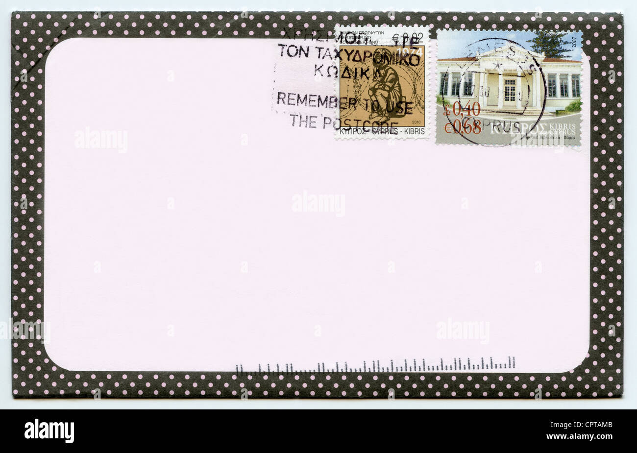 Cyprus postage on letter Stock Photo - Alamy