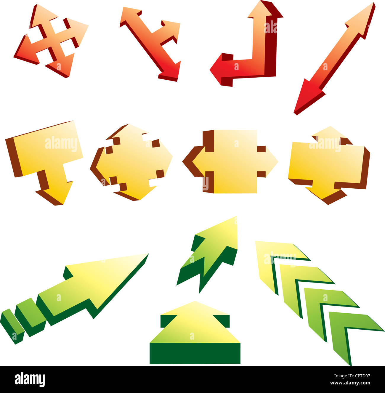 Set of 3d arrows Stock Photo - Alamy