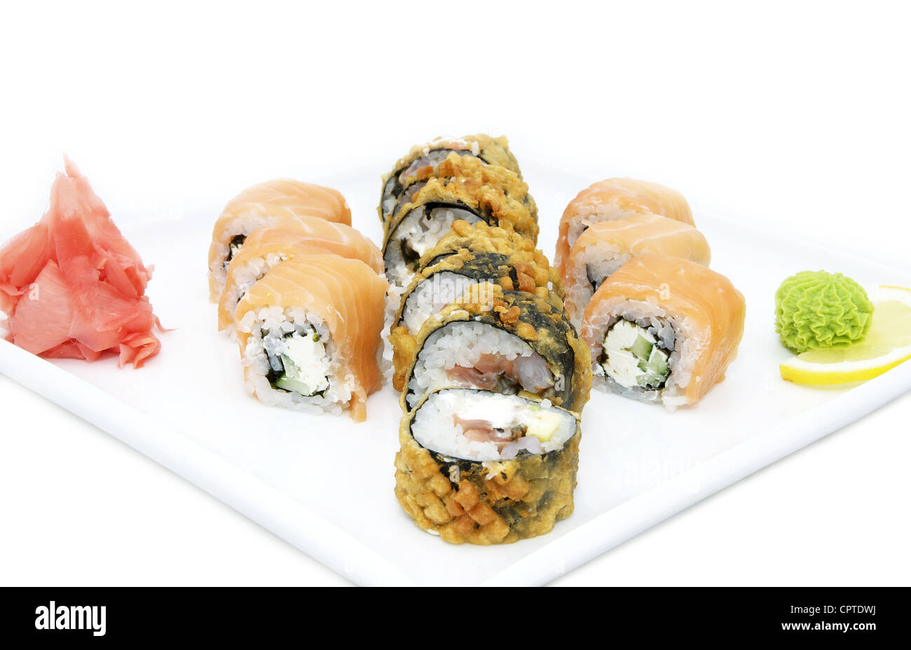 delicious seafood sushi at a Japanese restaurant Stock Photo - Alamy