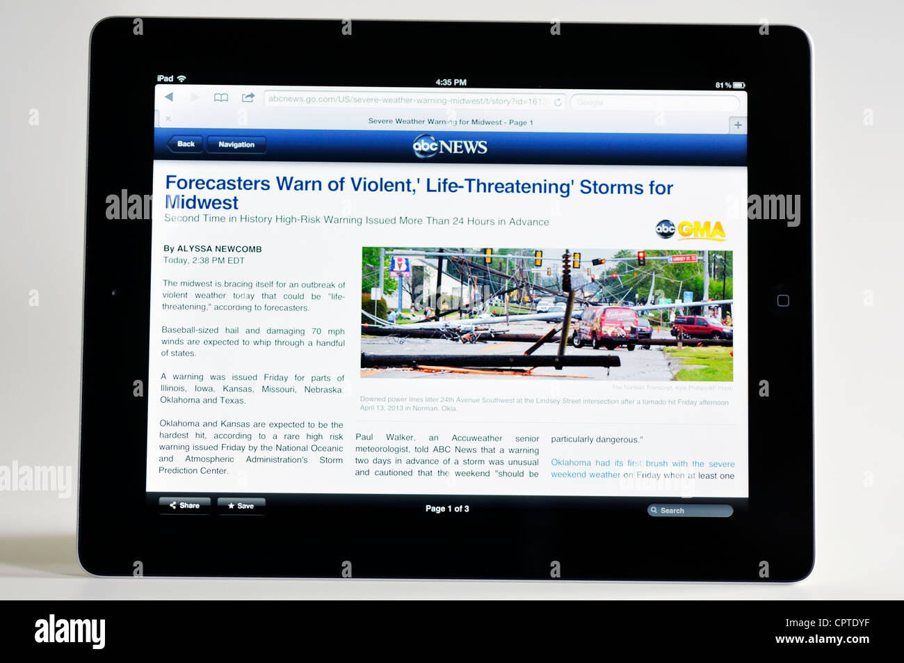 iPad - ABC News website Stock Photo - Alamy