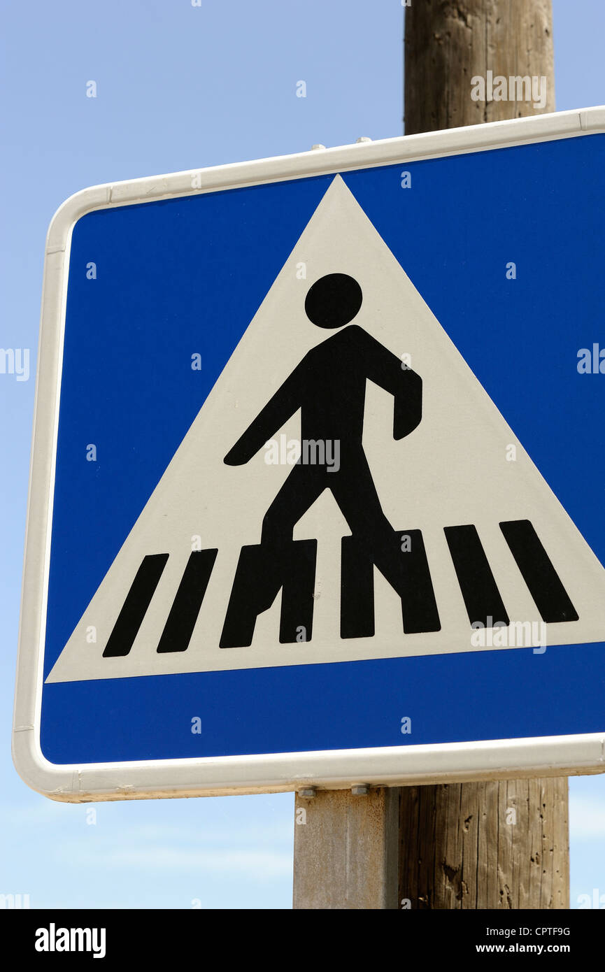 spanish zebra crossing sign menorca spain Stock Photo - Alamy