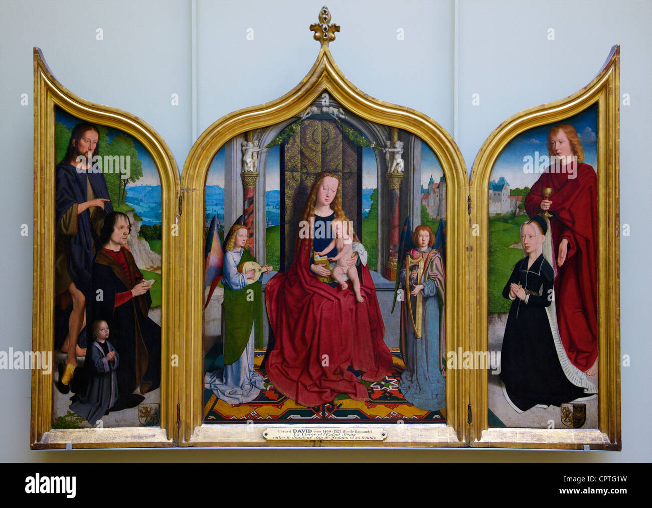 Triptych of Sedano family, by Gerard David,1490-95, Musee du Louvre Museum, Paris, France ...