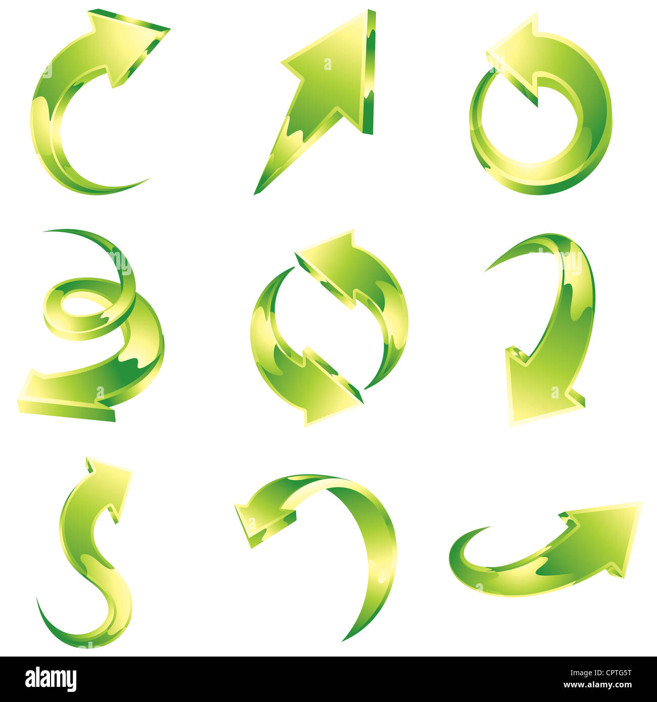 Vector set of green arrows Stock Photo - Alamy