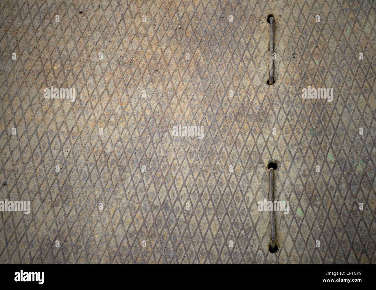 Closeup texture of metal panel with holes and handles Stock Photo - Alamy