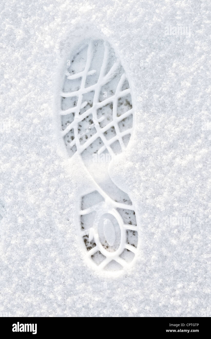 Footstep on the fresh friable snow Stock Photo - Alamy