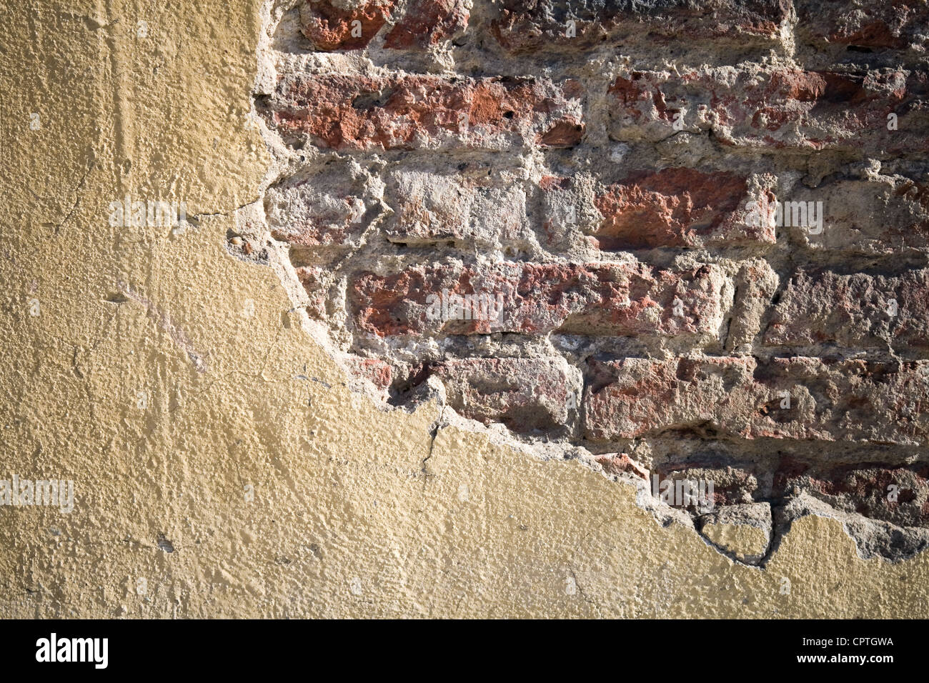 Vintage detailed brick wall texture with reconstruction segment Stock ...