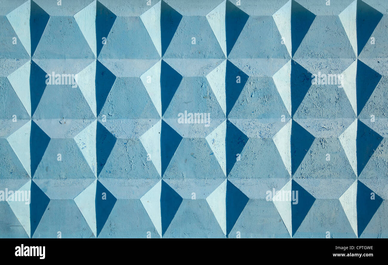 Background texture of blue concrete fence with square elements Stock ...