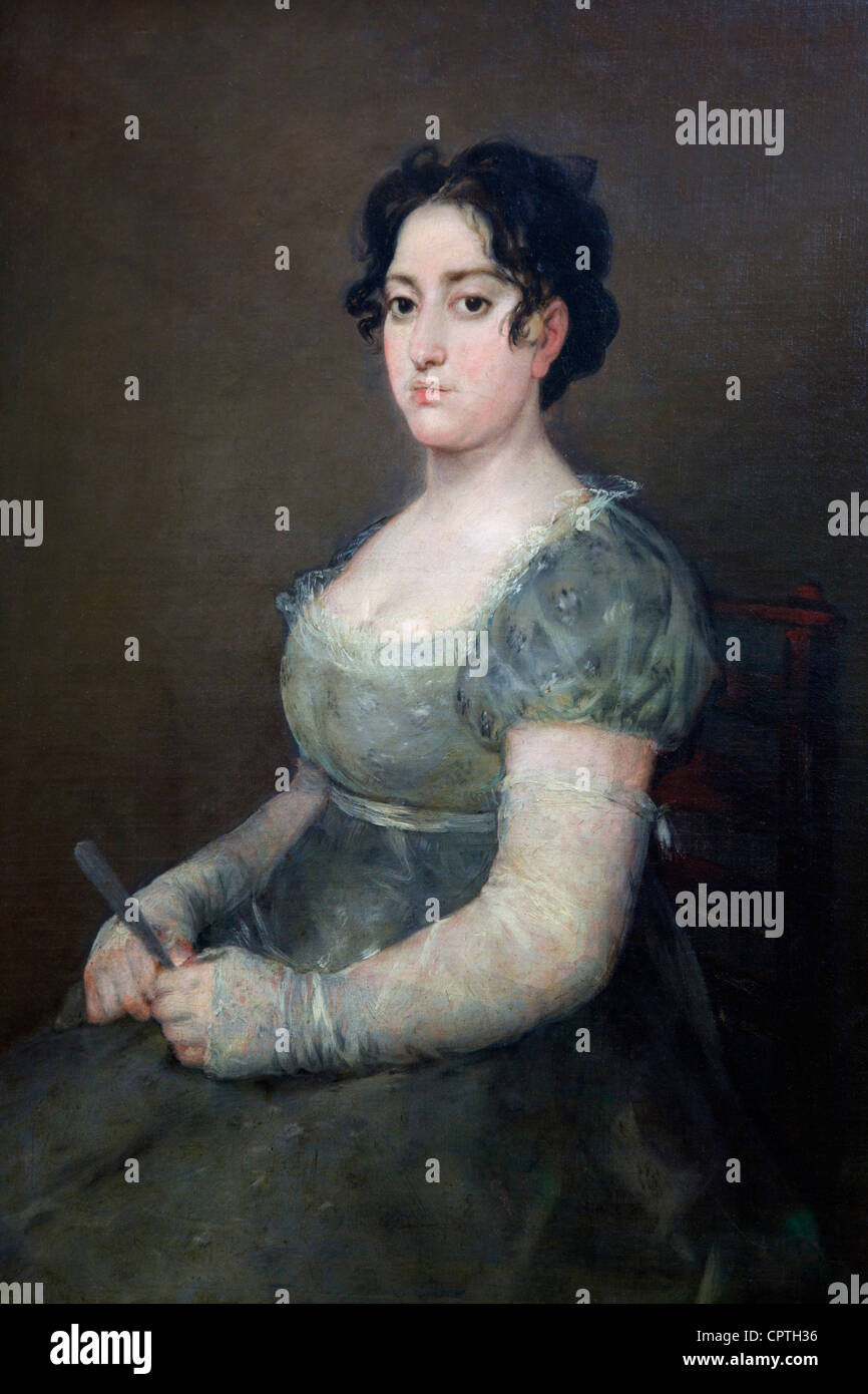 Woman with a fan, by Francisco de Goya y Lucientes, 1807, Musee du ...