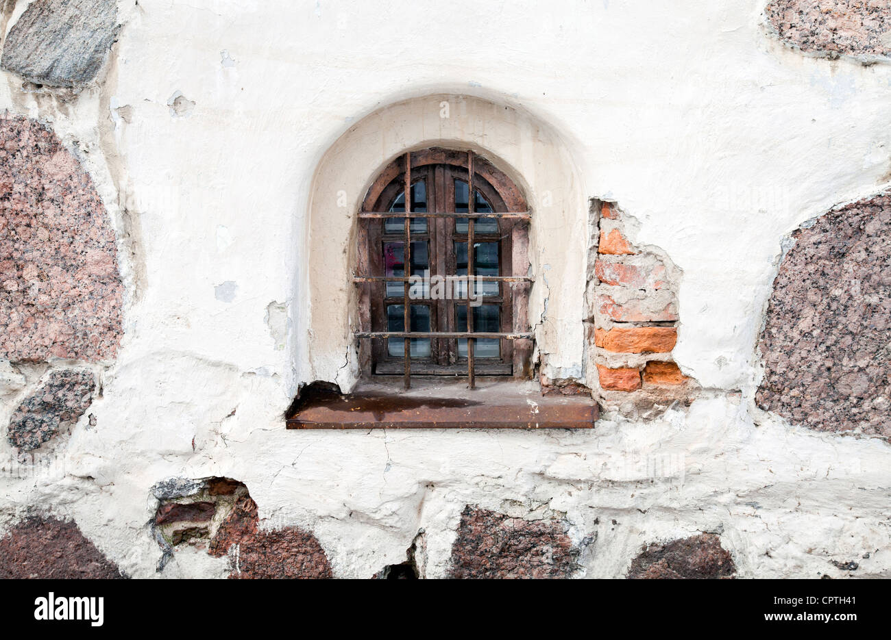 Background texture of old white wall with window Stock Photo - Alamy