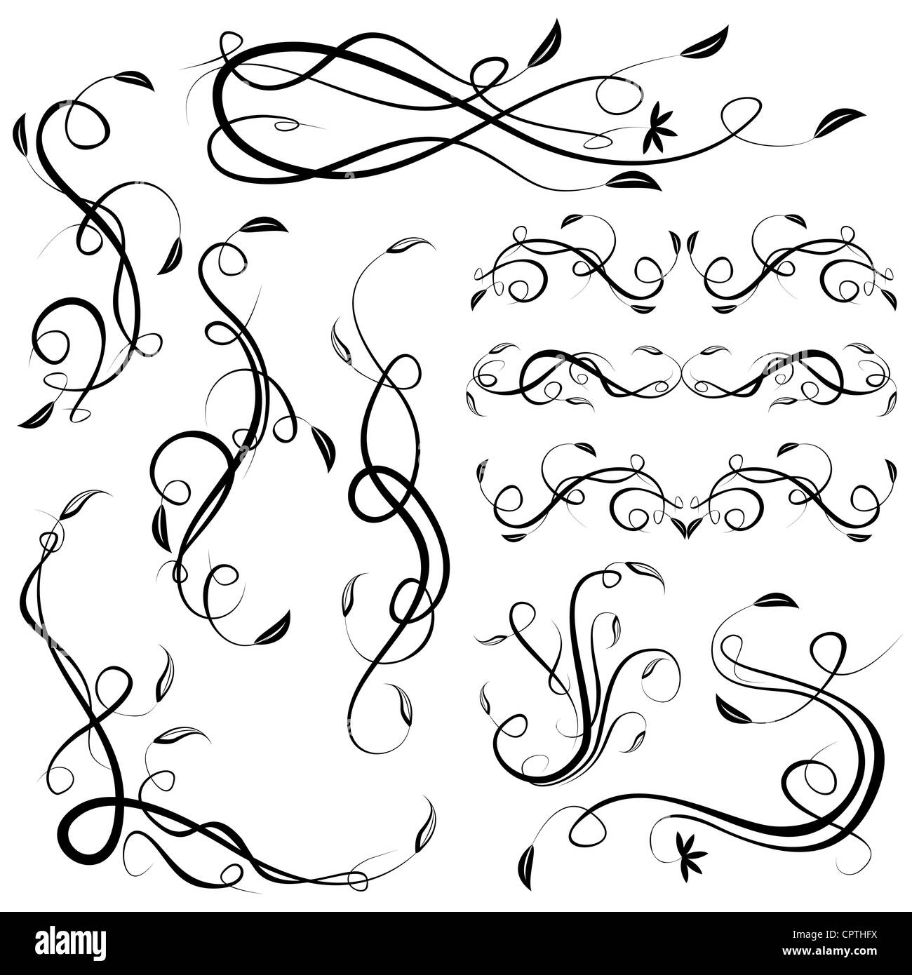 Calligraphic design elements Stock Photo - Alamy