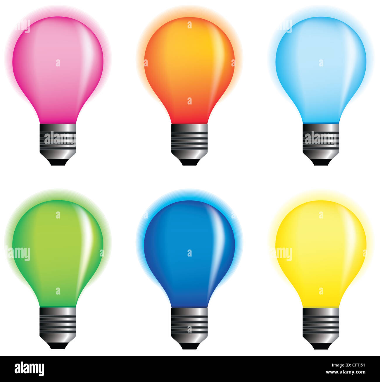 Vector color bulbs Stock Photo - Alamy
