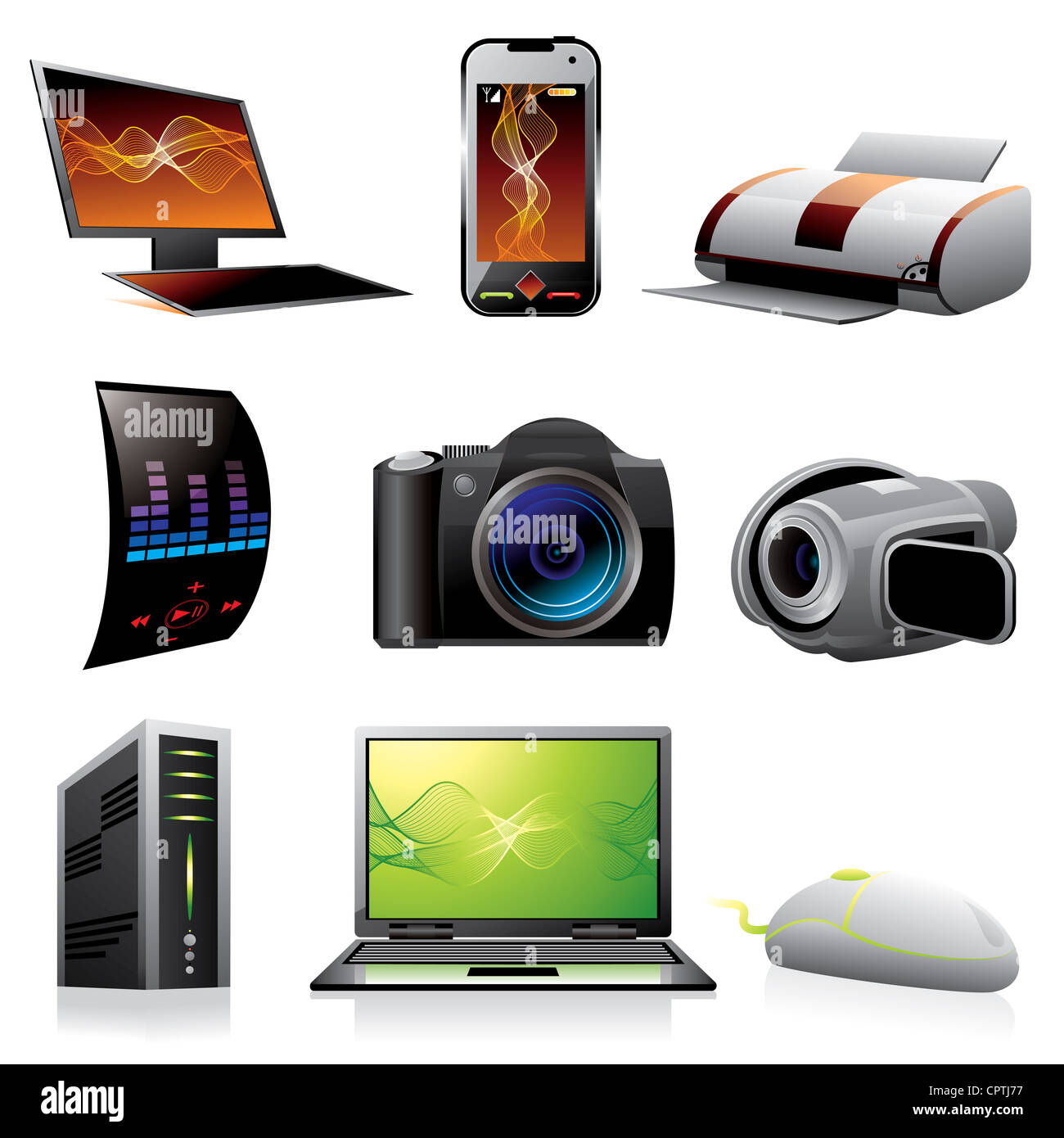 Computers and electronics icons Stock Photo - Alamy