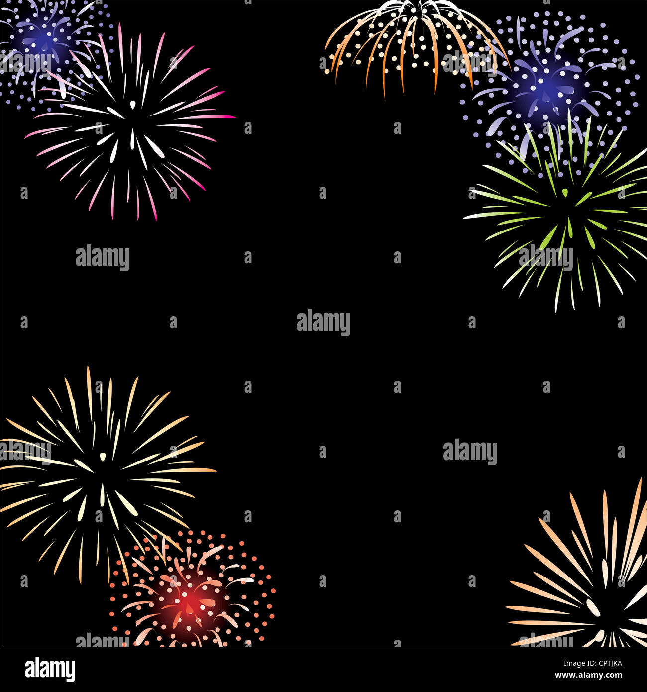 Vector fireworks background Stock Photo - Alamy