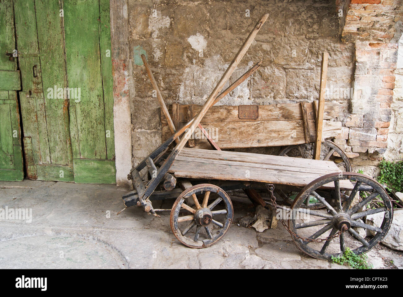 Old Wooden Cart under Old Town Arch, Split, Croatia Stock Photo - Alamy