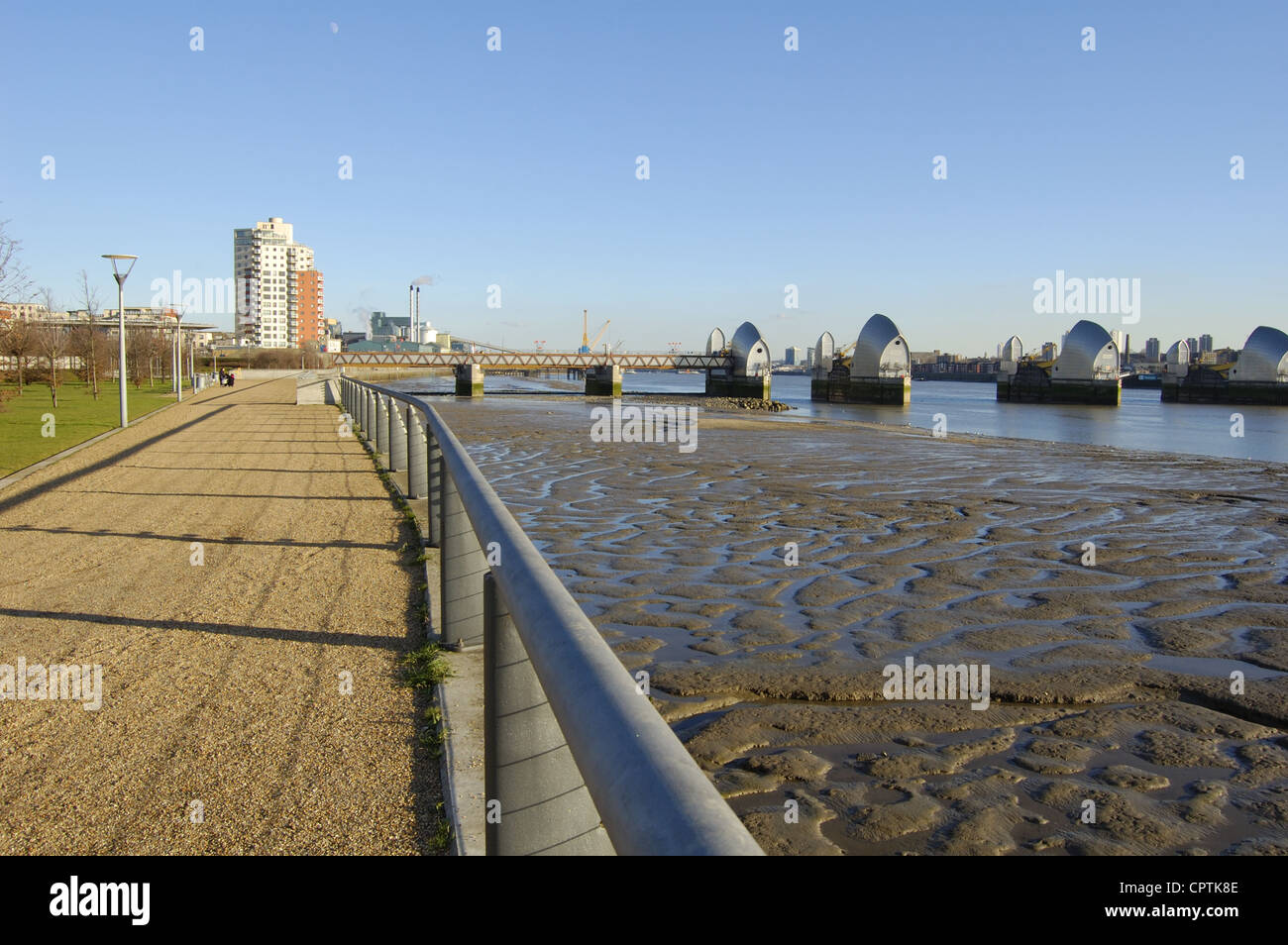 Waterfront at Thames Barrier Park in London, England Stock Photo - Alamy