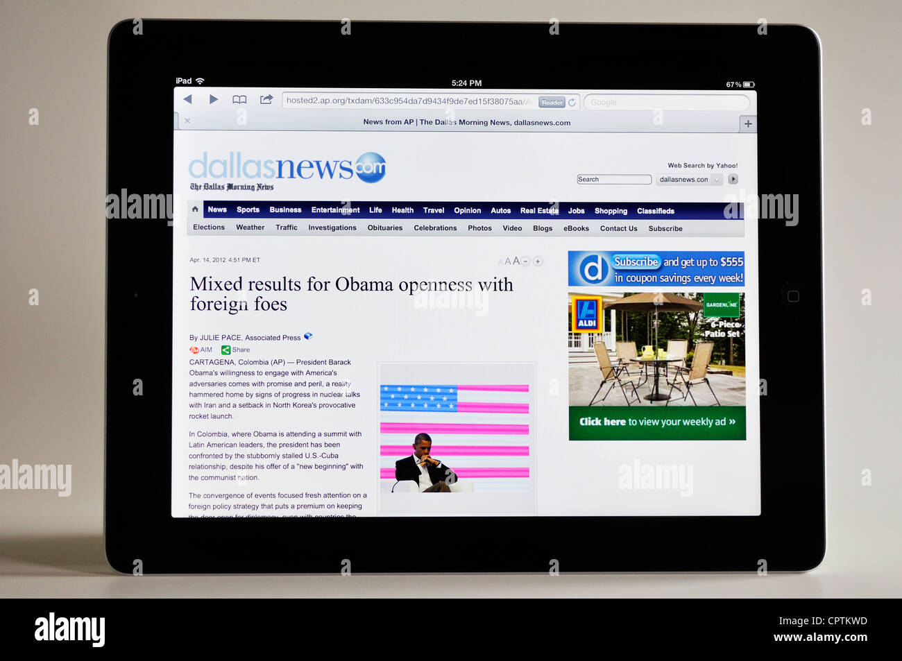 iPad - Dallas news website Stock Photo - Alamy