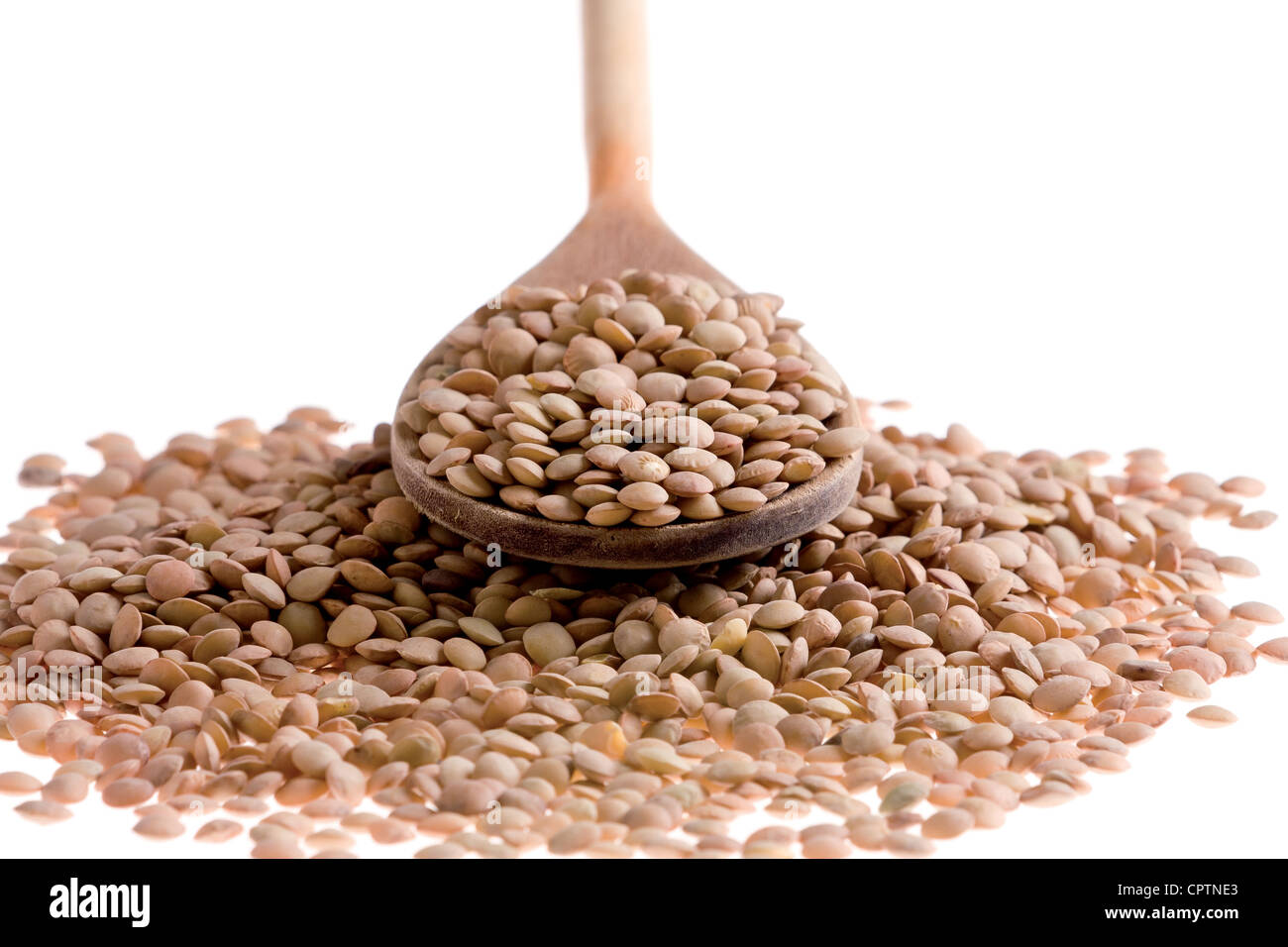 Lentils on white background Stock Photo - Alamy