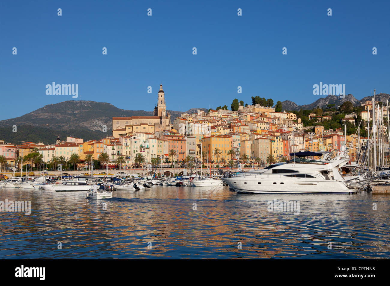 Menton from old Port Stock Photo - Alamy
