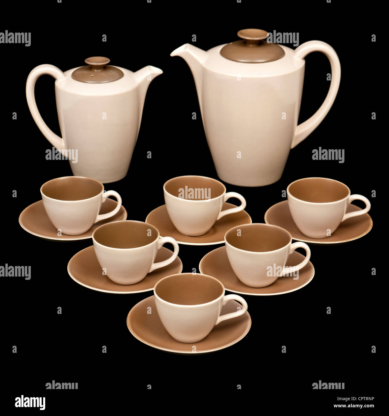 Mid-1950's Poole Pottery C54 Streamline Twin-Tone (Mushroom & Sepia ...