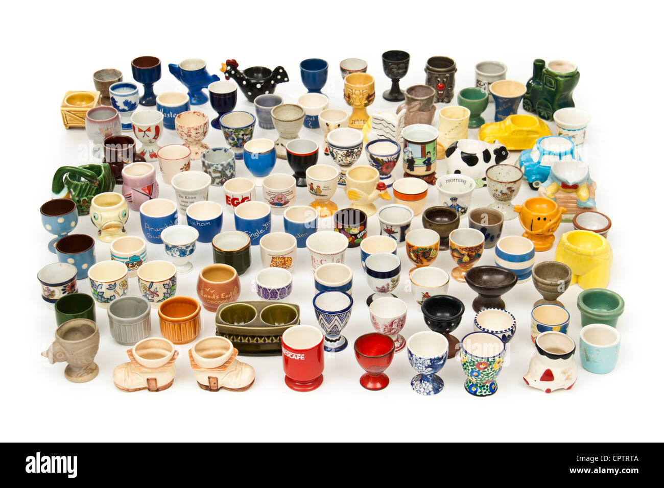 Huge collection of ceramic egg cups Stock Photo - Alamy