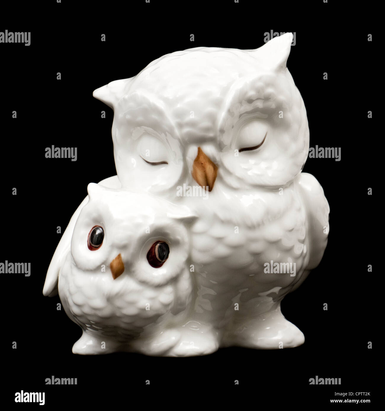 Royal Osborne porcelain mother and baby owls figurine Stock Photo - Alamy