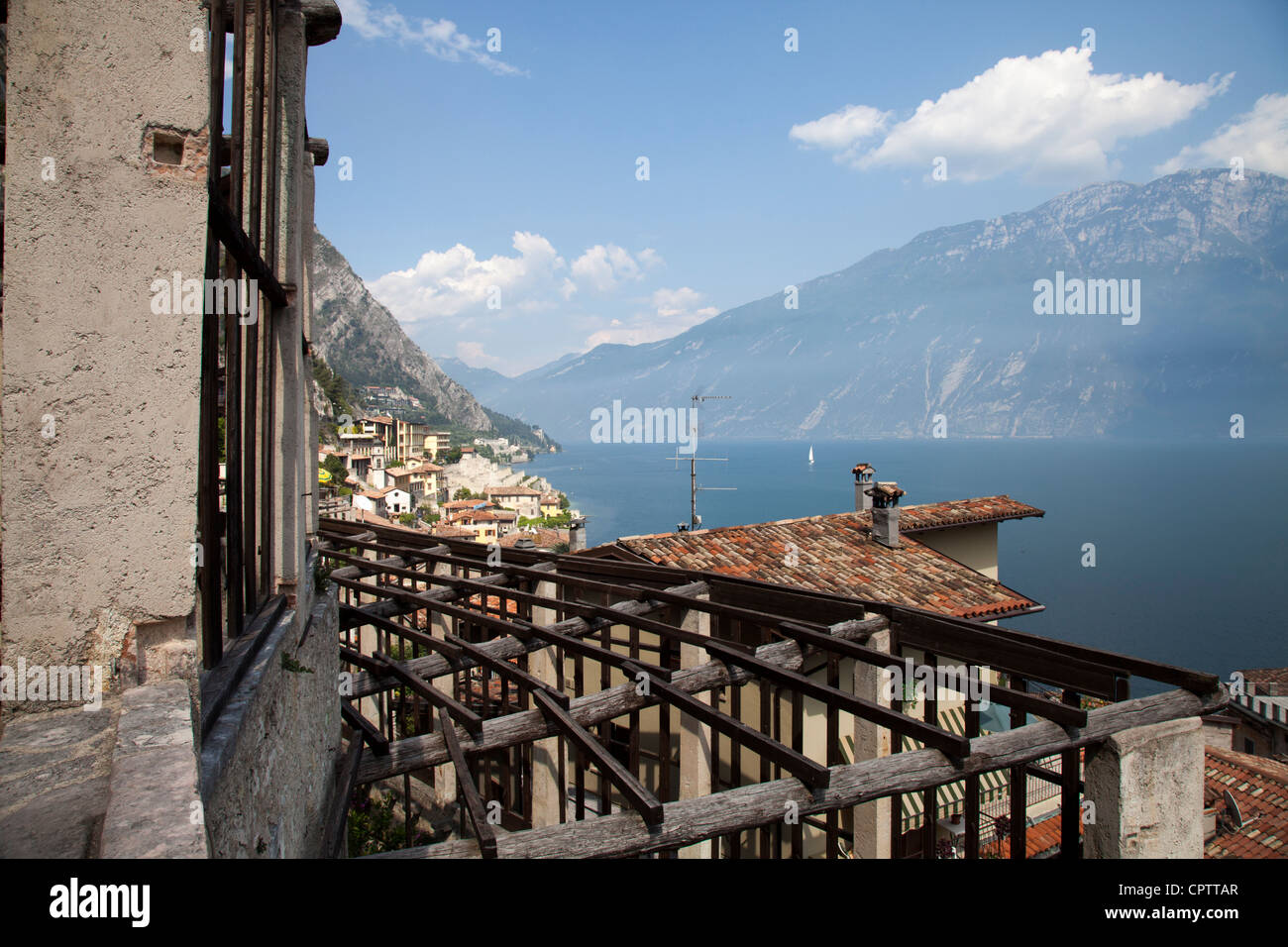 Limone as viewed from the Lemon Castle (Limone Castello) , Limone Lake ...