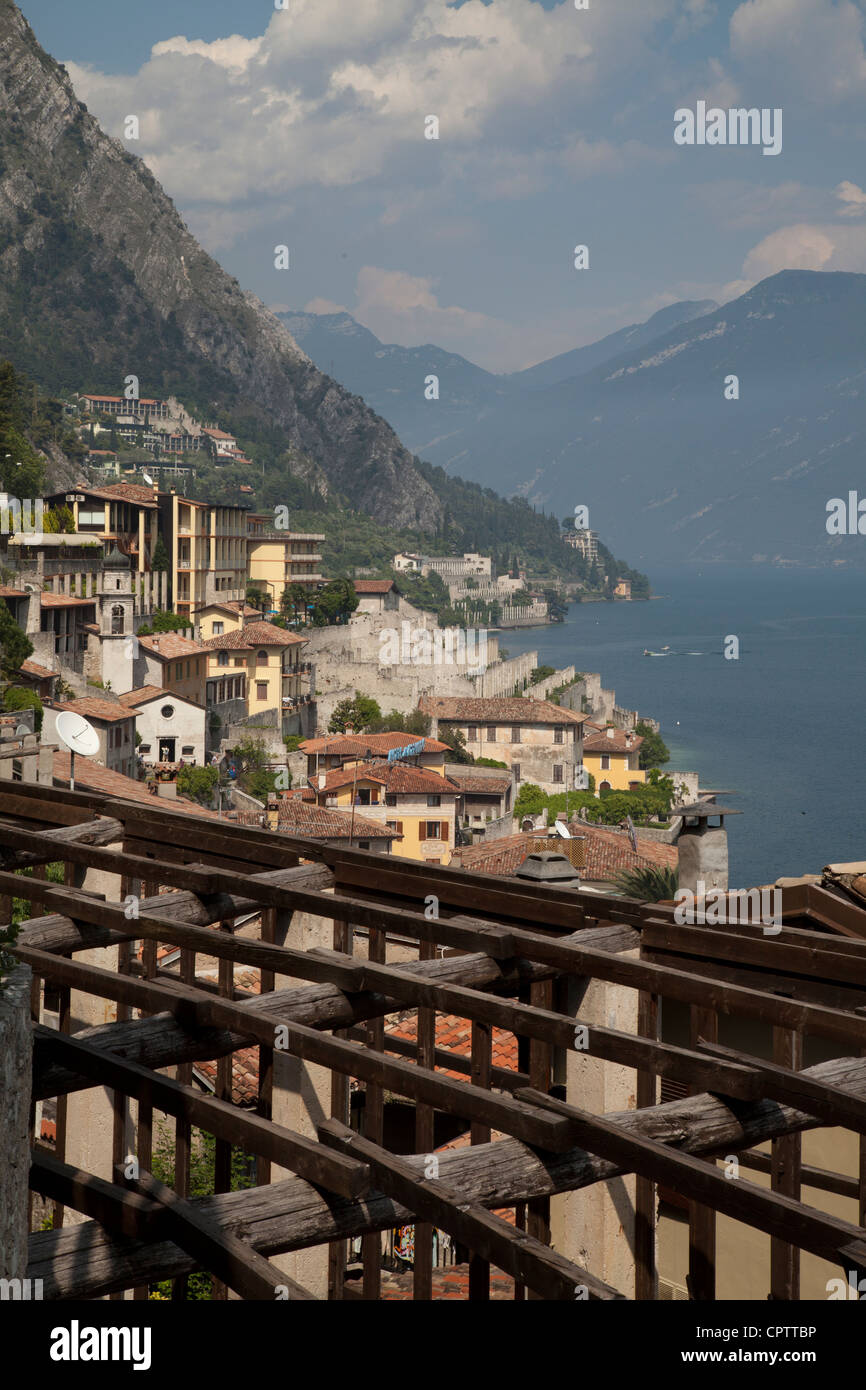 Limone as viewed from the Lemon Castle (Limone Castello) , Limone Lake ...