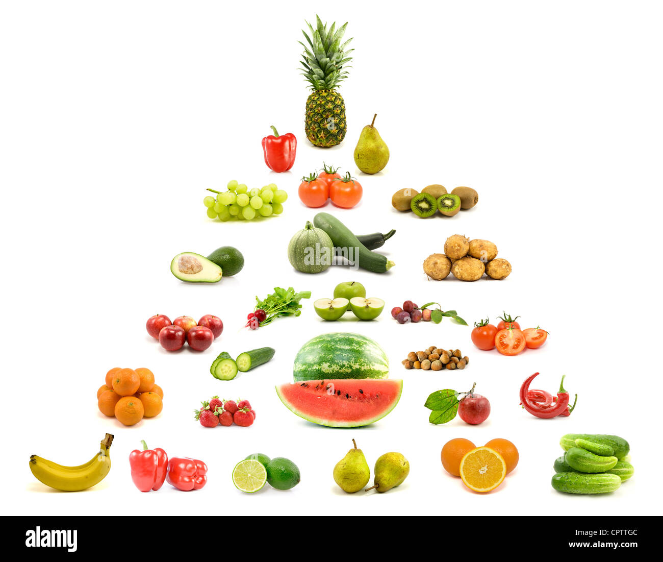 diet and nutrition. pyramid of fruits and vegetables Stock Photo - Alamy