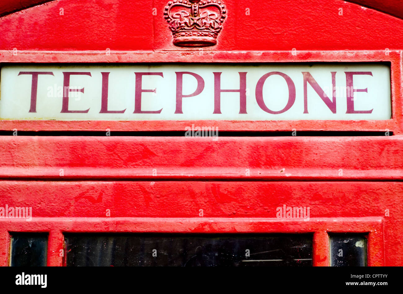 Close-up of an iconic red British telephone box Stock Photo - Alamy
