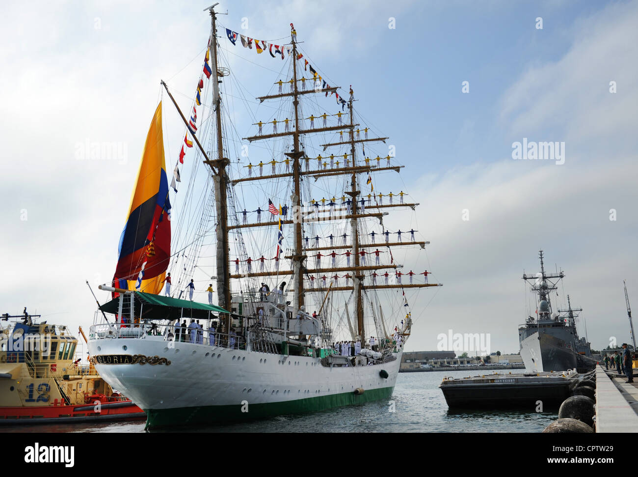 Colombian tall ship ARC Gloria arrives at Naval Station Mayport for a ...