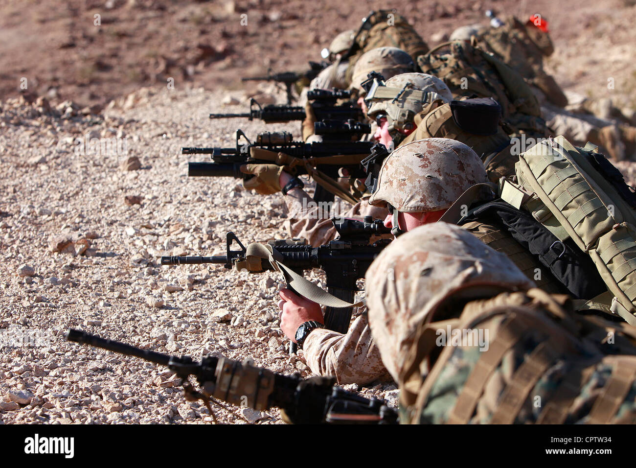 Marines with the support by fire team hi-res stock photography and ...