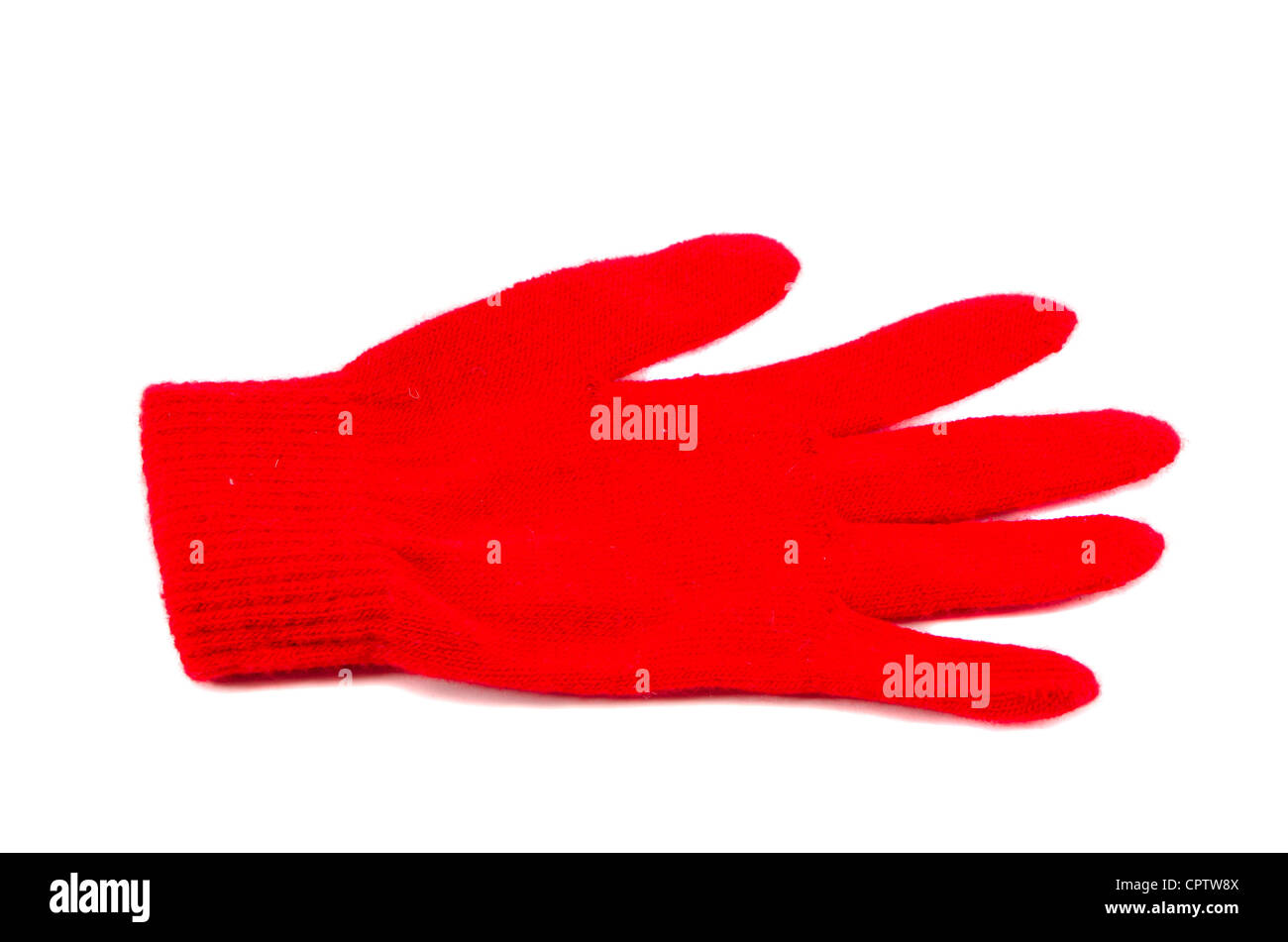 isolated on white one red glove Stock Photo - Alamy