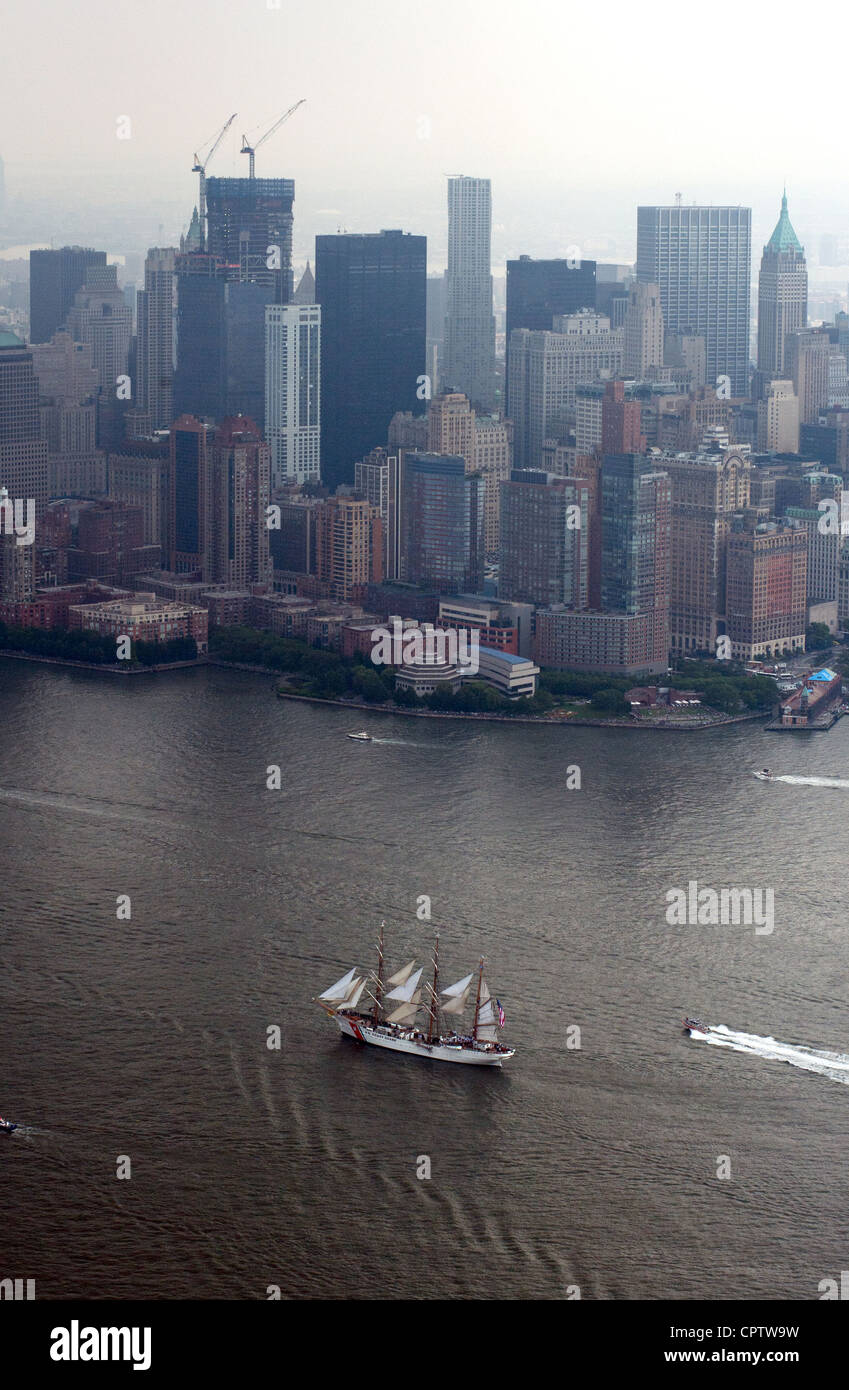 The U.S. Coast Guard Cutter (USCGC) Eagle (WIX 327) enters New York on ...
