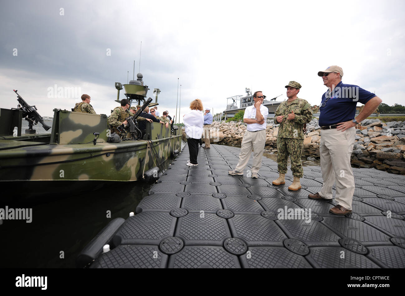 Cmdr. Peter Berning, chief staff officer for Riverine Group 1, explains ...