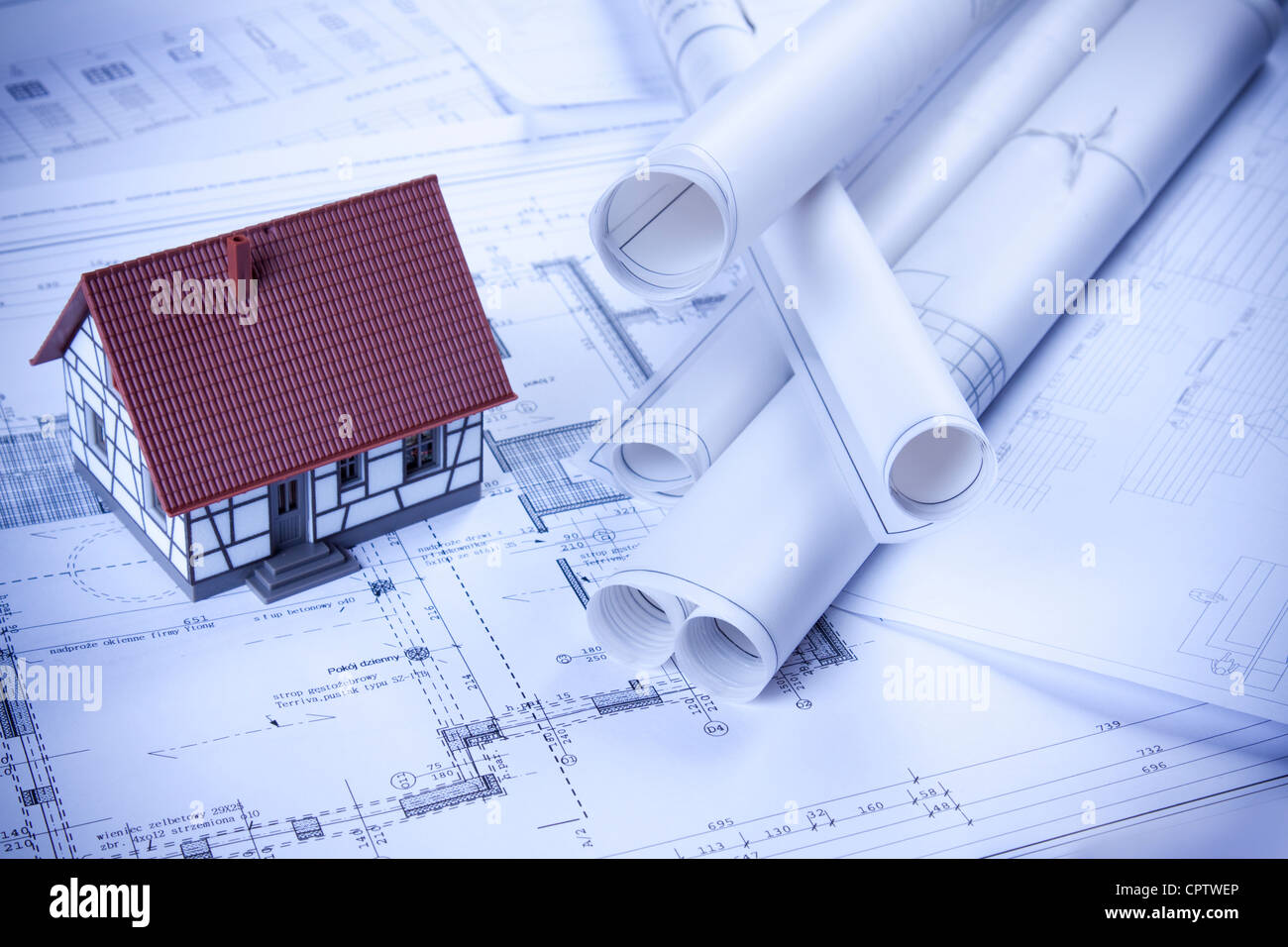 Blueprints and projects of building Stock Photo - Alamy