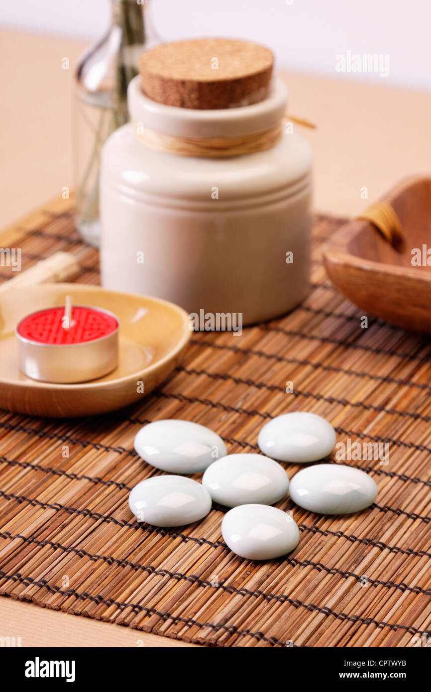 Take care about your body in SPA. Zen and relax, soap Stock Photo - Alamy