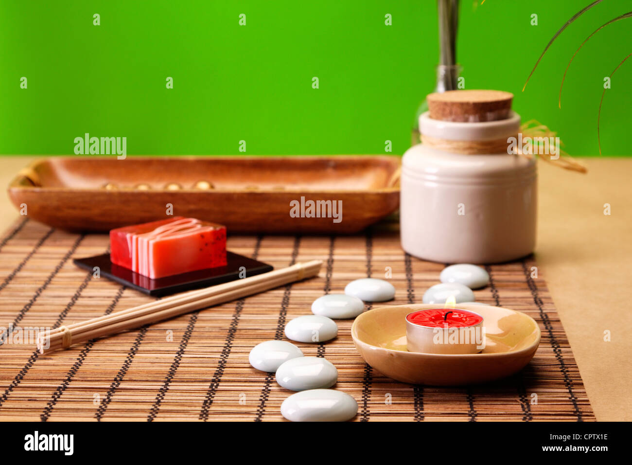 Take care about your body in SPA. Zen and relax, soap Stock Photo - Alamy