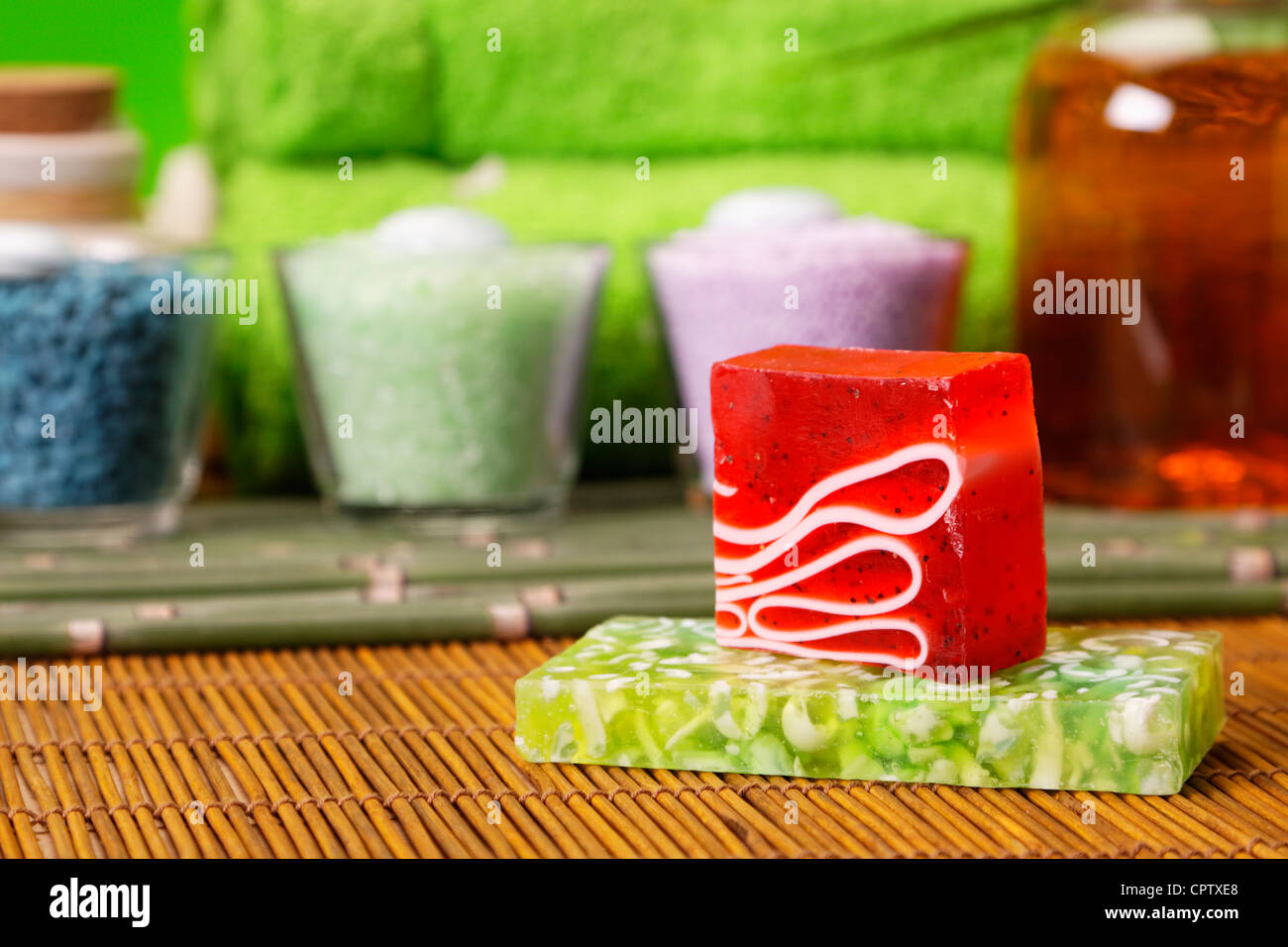 Take care about your body in SPA. Zen and relax, soap Stock Photo - Alamy