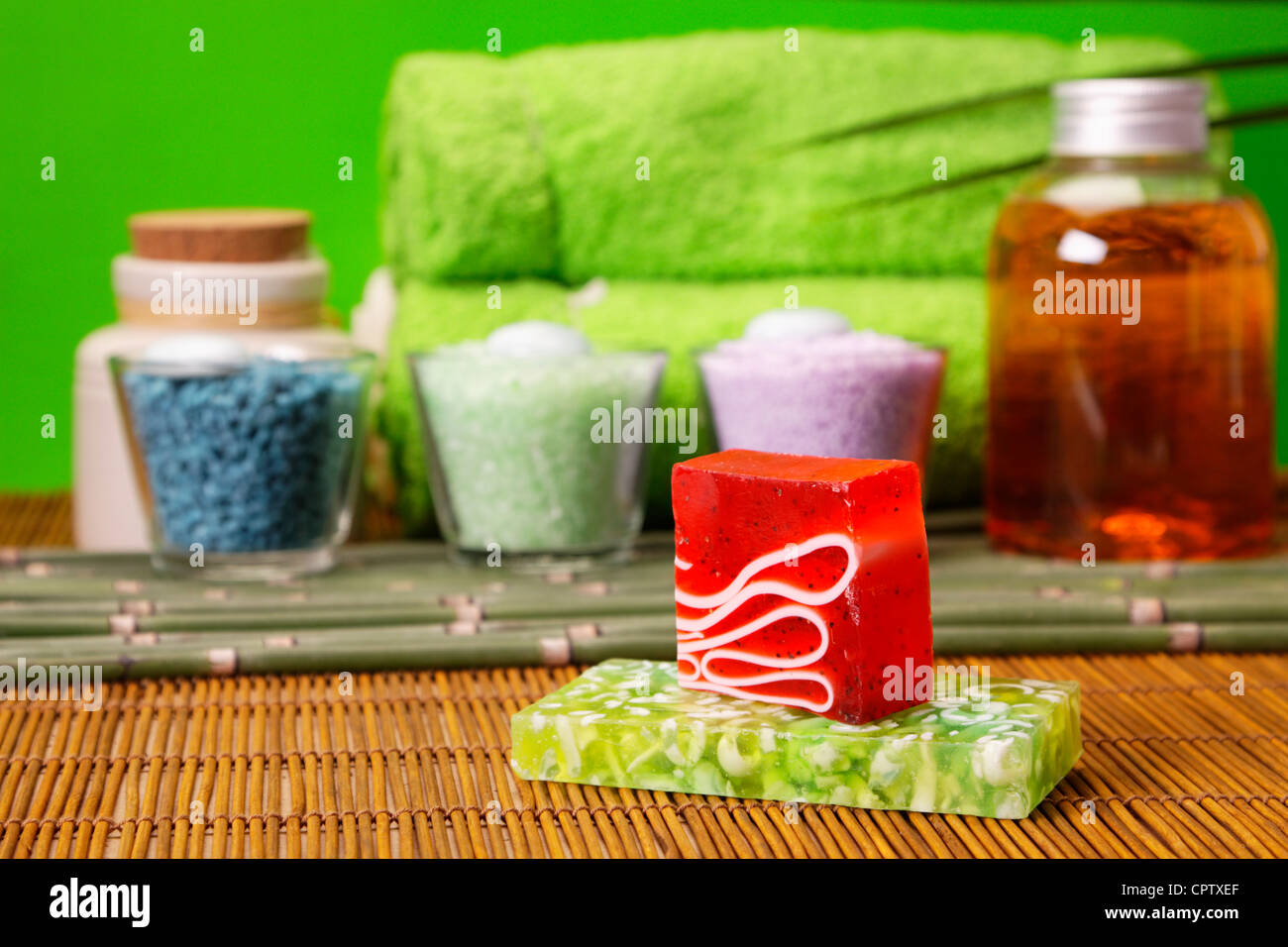 Take care about your body in SPA. Zen and relax, soap Stock Photo - Alamy