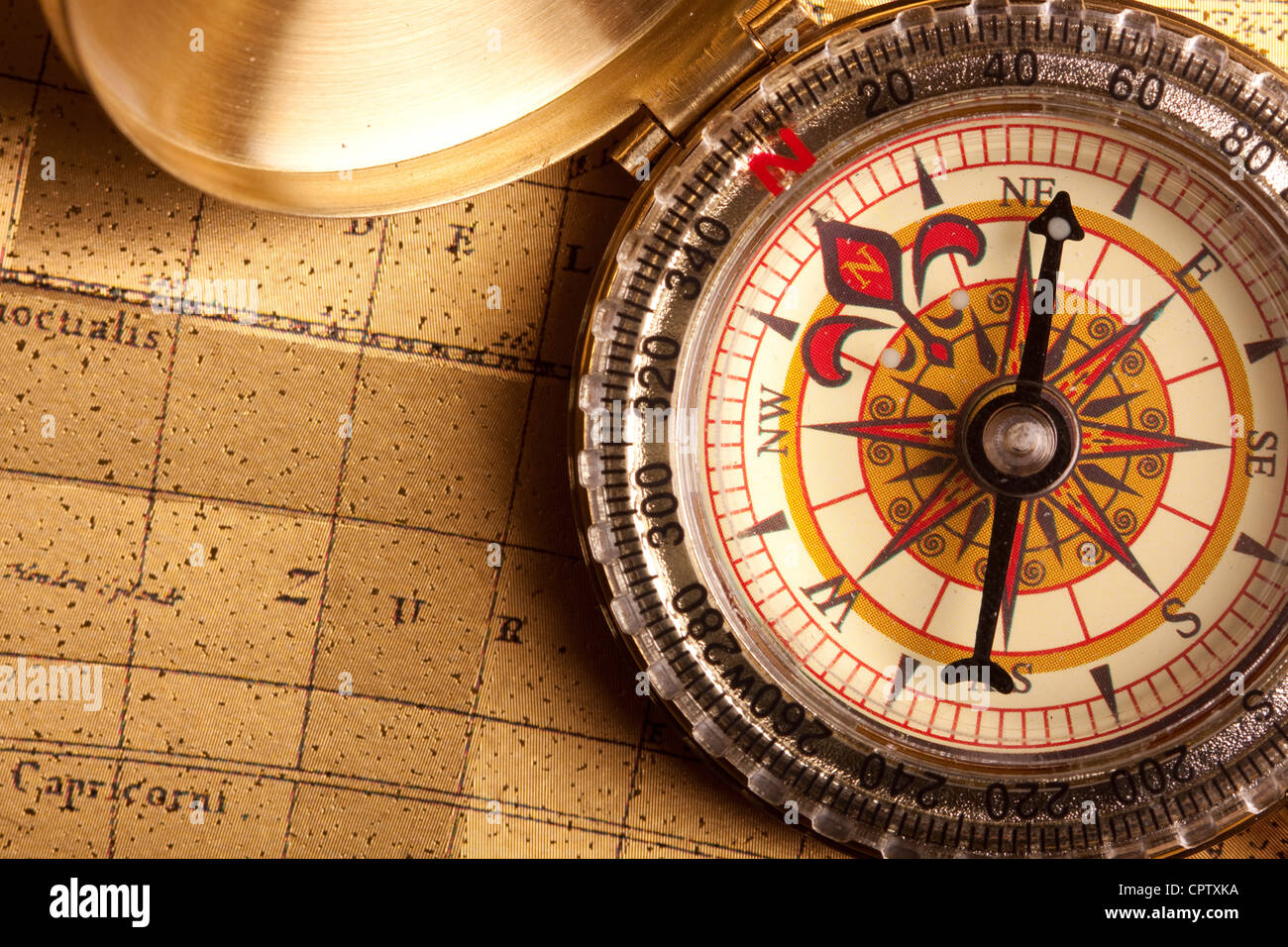 Old letter, map and globe Stock Photo - Alamy