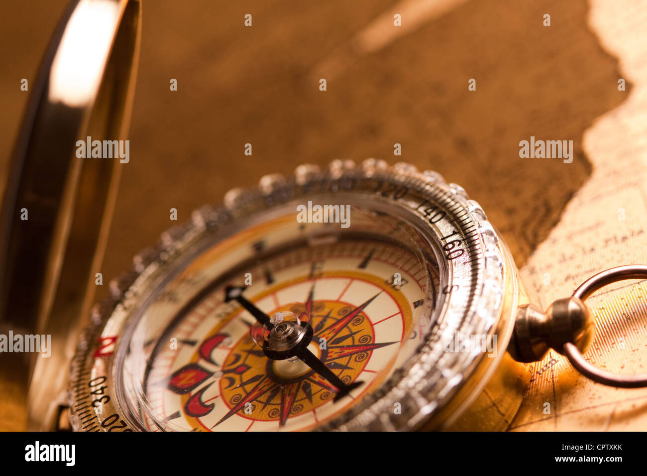 Old letter, map and globe Stock Photo - Alamy