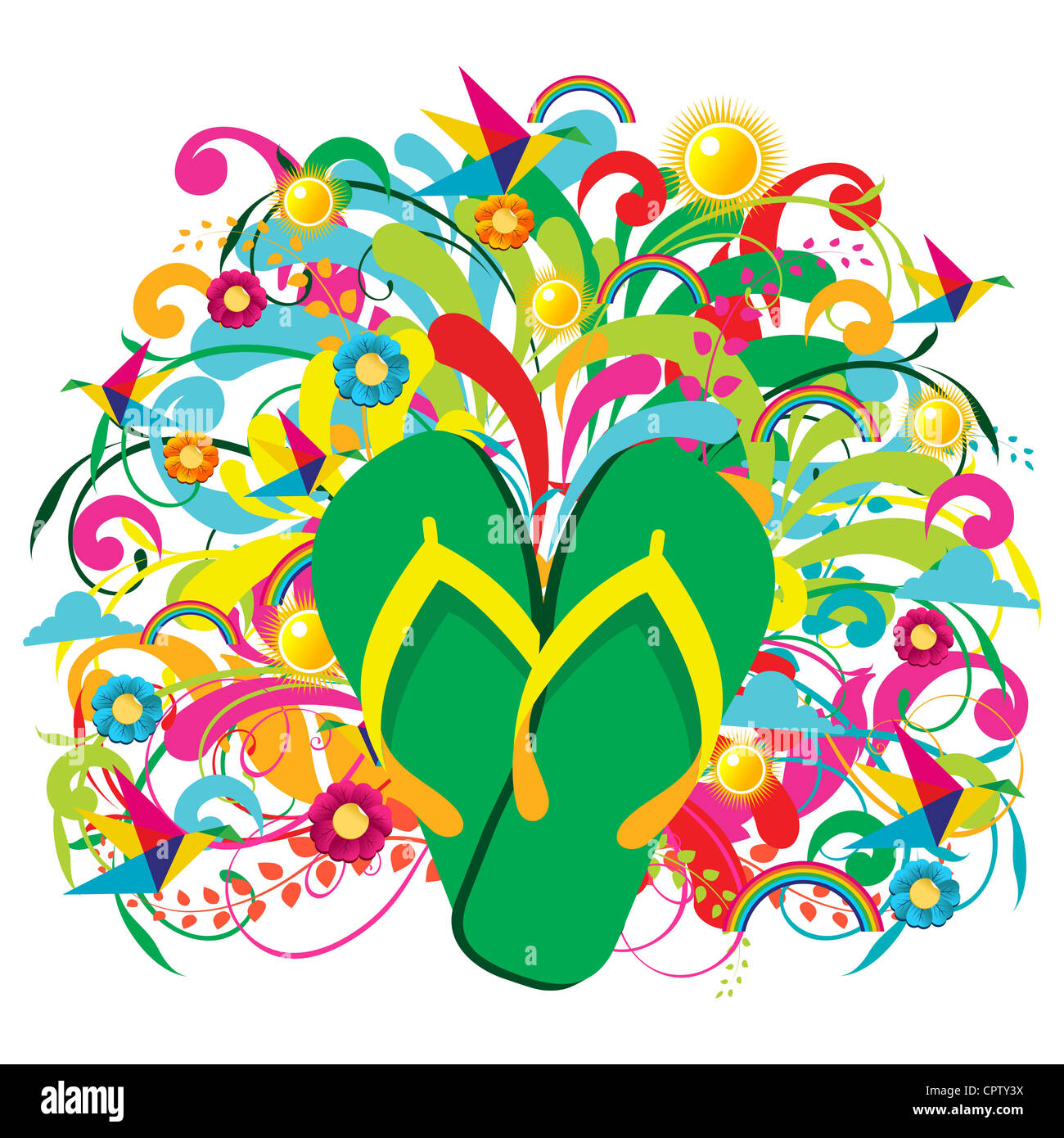 Rainbow flip flop hi-res stock photography and images - Alamy